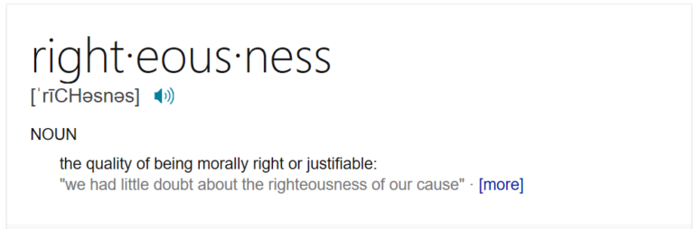 Practicing Righteousness – Struggle to Victory